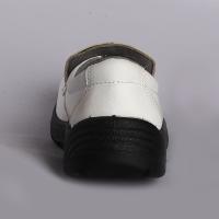China Unisex Low Cut Safety Shoes Smash Resistant Comfortable EVA Metal Eyelets White Upper Black Outsole for sale