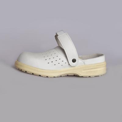 China Skid Resistant Metal Eyelets Unisex PU Outsole Low Cut Cow Leather Breathable Worker Mesh Safety Shoes for sale