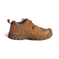 China Comfortable Unisex Mesh Microfiber Leather Upper Rubber Material Brown Breathable Safety Shoes for sale