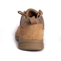 China Comfortable Unisex Mesh Microfiber Leather Upper Rubber Material Brown Breathable Safety Shoes for sale