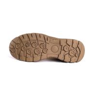China Comfortable Unisex Mesh Microfiber Leather Upper Rubber Material Brown Breathable Safety Shoes for sale