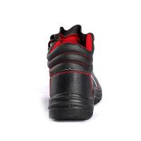 China Black Leather Oil Slip Resistant Men'S Safety Shoes PU Sole Anti Puncture Steel Toe Construction for sale