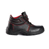 China Black Leather Oil Slip Resistant Men'S Safety Shoes PU Sole Anti Puncture Steel Toe Construction for sale