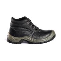China OEM Factory Black Leather Construction Safety Boots Work Steel Toe Steel Plate Safety Shoes for sale