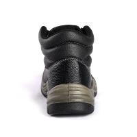 China OEM Factory Black Leather Construction Safety Boots Work Steel Toe Steel Plate Safety Shoes for sale