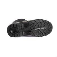 China OEM Factory Black Leather Construction Safety Boots Work Steel Toe Steel Plate Safety Shoes for sale