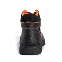 China Black Embossed Safety Booty Waterproof Leather Outsole Work Shoes Men for sale
