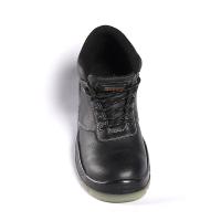 China Anti Slip Work Safety Shoes Durable Black Safety Boots Oil Proof Double Density PU Injection Outsole for sale