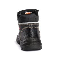 China Black Anti Slip Safety Shoes Oil Acid Resistant Rubber Sole Steel Toe Puncture Proof No Lace Leather Zipper for sale