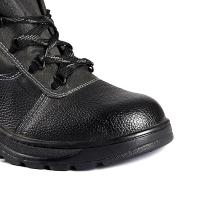 China Anti Slip Industrial Work Safety Shoes Rubber Sole Black PU Upper Iron Toe Mid Plate Men Protective for sale