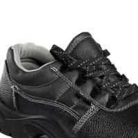 China Shengjie Embossed Cow K2 Men's Black Leather Work Boots Cheap Cleats Comfortable EVA Insole PU Safety Shoes for sale