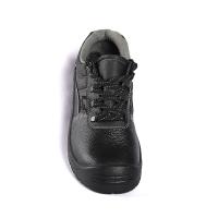China Shengjie Embossed Cow K2 Men's Black Leather Work Boots Cheap Cleats Comfortable EVA Insole PU Safety Shoes for sale