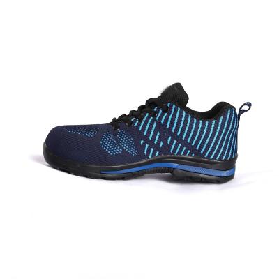 China Metal Eyelets Low Cut Slip On Work Boots Fly Knit Fabric Unisex Rubber Sole Work Boots K2 for sale