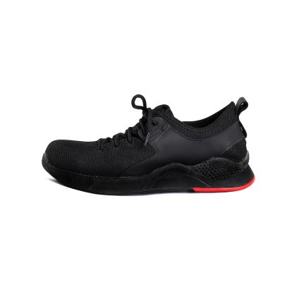China Unisex Work Boots Breathable Safety Shoes Slip Resistant Fly Knit Fabric Upper Comfortable EVA Insole for sale