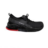 China Unisex Work Boots Breathable Safety Shoes Slip Resistant Fly Knit Fabric Upper Comfortable EVA Insole for sale