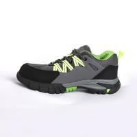 China Punture Resistant Low Cut Steel Toe Work Shoes Microfiber Leather Fashion Green Rubber Outsole Breathable for sale