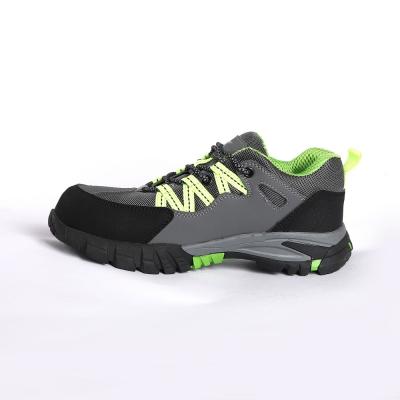 China Punture Resistant Low Cut Steel Toe Work Shoes Microfiber Leather Fashion Green Rubber Outsole Breathable for sale