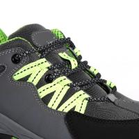 China Punture Resistant Low Cut Steel Toe Work Shoes Microfiber Leather Fashion Green Rubber Outsole Breathable for sale