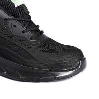 China Steel Toe Slip Resistant PU Cement Sole Work Boots Comfortable EVA Insole Black Breathable Safety Shoes for sale