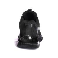 China Steel Toe Slip Resistant PU Cement Sole Work Boots Comfortable EVA Insole Black Breathable Safety Shoes for sale