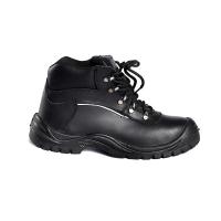 China Genuine Leather Waterproof Safety Shoes Mid Cut Steel Toe Steel Plate Industrial Anti Slip Protective for sale