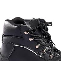 China Genuine Leather Waterproof Safety Shoes Mid Cut Steel Toe Steel Plate Industrial Anti Slip Protective for sale