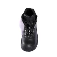 China Genuine Leather Waterproof Safety Shoes Mid Cut Steel Toe Steel Plate Industrial Anti Slip Protective for sale