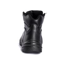 China Genuine Leather Waterproof Safety Shoes Mid Cut Steel Toe Steel Plate Industrial Anti Slip Protective for sale