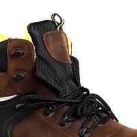 China Crazy Horse Leather S3 Steel Toe Plate Brown Work And Safety Shoes PU Outsole for sale