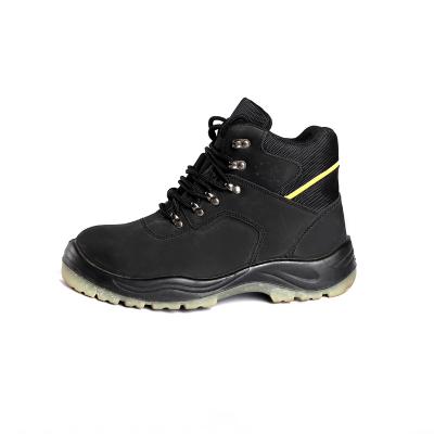 China Black Men'S Industrial Steel Toe Safety Shoes Anti Puncture PU Outsole Leather Footwear Acid Proof for sale
