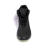 China Black Men'S Industrial Steel Toe Safety Shoes Anti Puncture PU Outsole Leather Footwear Acid Proof for sale