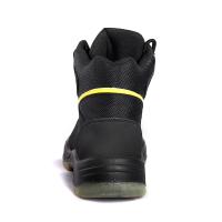 China Black Men'S Industrial Steel Toe Safety Shoes Anti Puncture PU Outsole Leather Footwear Acid Proof for sale