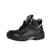 China CE Anti Static Safety Shoes Non Slip Oil Resistant Black Cow Leather Puncture Proof Steel Toe for sale