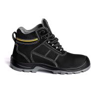 China Mid Top Work Shoes Steel Toe Men'S Industrial Safety Shoes Anti Smash Genuine Leather Oil Proof for sale