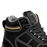 China Mid Top Work Shoes Steel Toe Men'S Industrial Safety Shoes Anti Smash Genuine Leather Oil Proof for sale