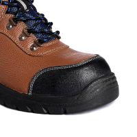 China Cow Leather Anti Oil Safety Footwear Smash Resistant Impact Proof Mens Construction Shoes for sale
