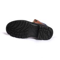 China Cow Leather Anti Puncture Steel Sole PU Injection Molded Sole Mens Leather Work Boots for sale