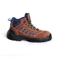 China Cow Leather Anti Puncture Steel Sole PU Injection Molded Sole Mens Leather Work Boots for sale