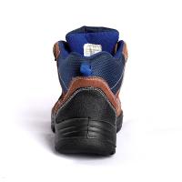China Cow Leather Anti Puncture Steel Sole PU Injection Molded Sole Mens Leather Work Boots for sale