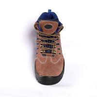China Cow Leather Anti Puncture Steel Sole PU Injection Molded Sole Mens Leather Work Boots for sale