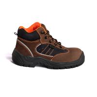 China Shengjie Dark Brown Cow Leather Oil Acid Resistant Rubber Sole Safety Boots Steel Toe Anti Puncture Safety Shoes for sale