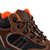 China Shengjie Dark Brown Cow Leather Oil Acid Resistant Rubber Sole Safety Boots Steel Toe Anti Puncture Safety Shoes for sale