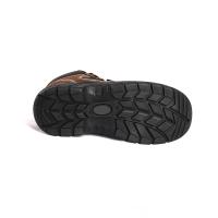 China Shengjie Dark Brown Cow Leather Oil Acid Resistant Rubber Sole Safety Boots Steel Toe Anti Puncture Safety Shoes for sale
