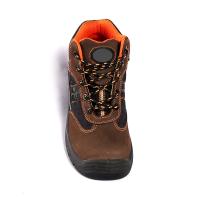 China Shengjie Dark Brown Cow Leather Oil Acid Resistant Rubber Sole Safety Boots Steel Toe Anti Puncture Safety Shoes for sale