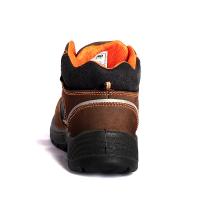 China Shengjie Dark Brown Cow Leather Oil Acid Resistant Rubber Sole Safety Boots Steel Toe Anti Puncture Safety Shoes for sale