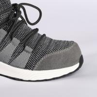 China Brand Grey Flyknit Protective Footwear Work Boots Lace Up Closure EVA Outsole Steel Toe Breathable Safety Shoes for sale