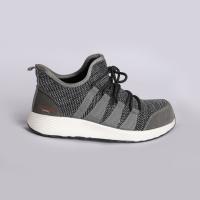 China Brand Grey Flyknit Protective Footwear Work Boots Lace Up Closure EVA Outsole Steel Toe Breathable Safety Shoes for sale