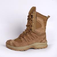 China Gaomi Shengjie Color Beige Nubuck Cow Leather Lace up High Heel with Metal Eyelets MD Outsole Outdoor Shoes for sale