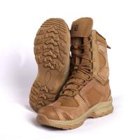 China Gaomi Shengjie Color Beige Nubuck Cow Leather Lace up High Heel with Metal Eyelets MD Outsole Outdoor Shoes for sale