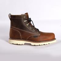 China Safty Boots Men Industrial Shoes Workwear Genuine Leather Shoes Safety Boots Goodyear Welt Safety Shoes Footwear for sale